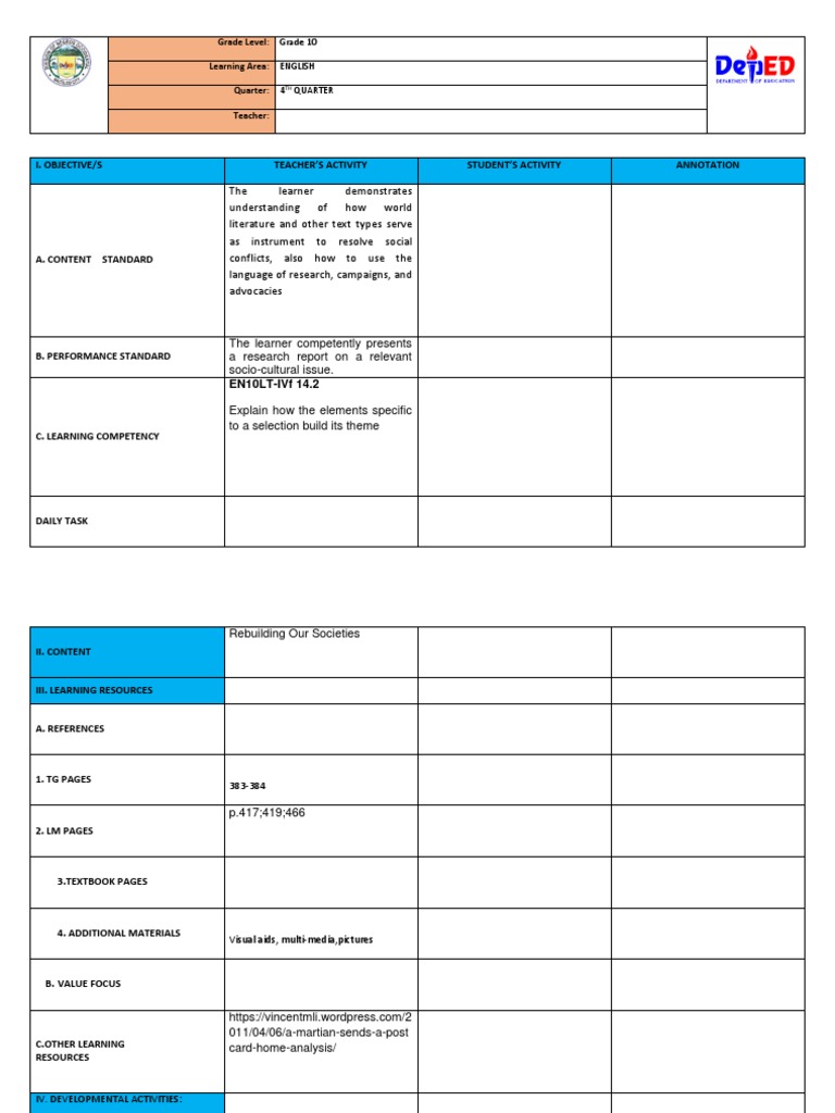 DLL WD Annotation 3RD | PDF | Educational Technology | Learning