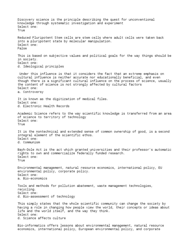 STS | Download Free PDF | Environmental Policy | Scientific Method