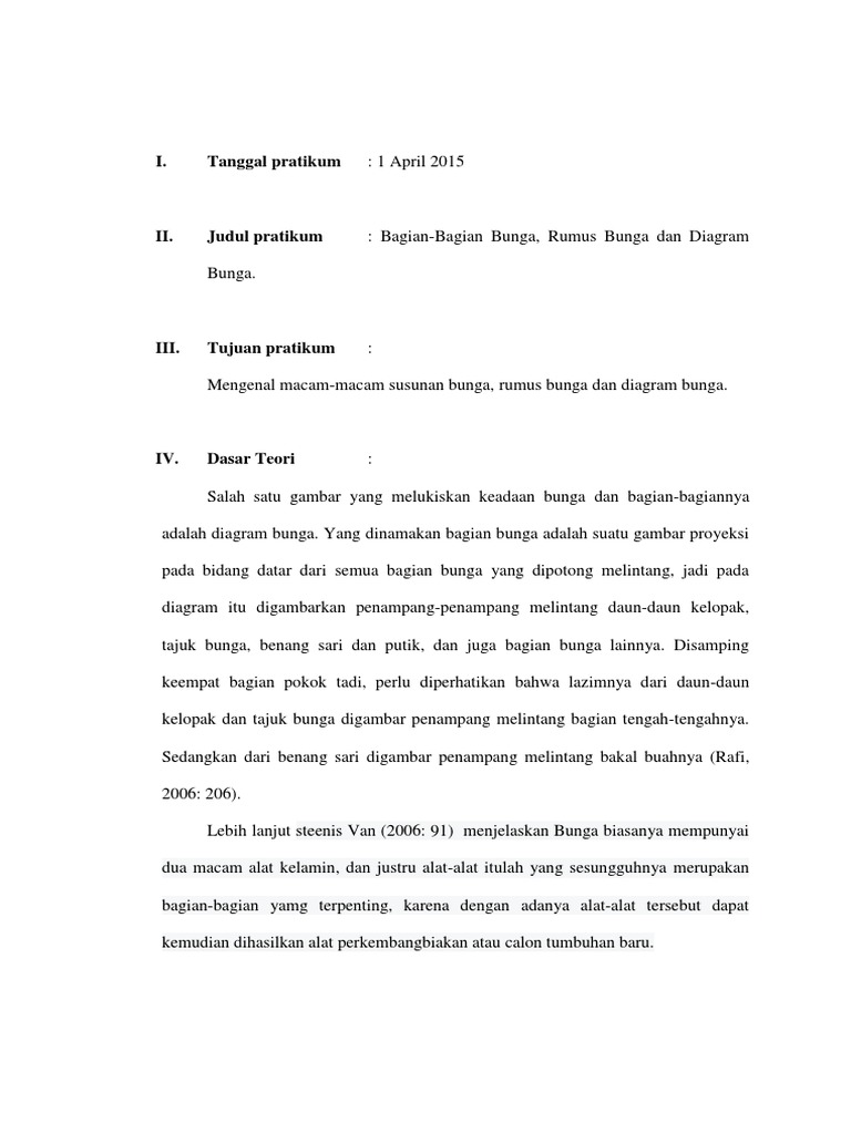 Bagian Bagian Bunga Rumus Bunga Dan Diagram Bunga Pdf