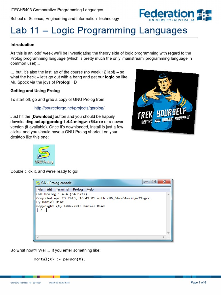 Lab 11 - Logic Programming Languages | PDF | Logic | Science