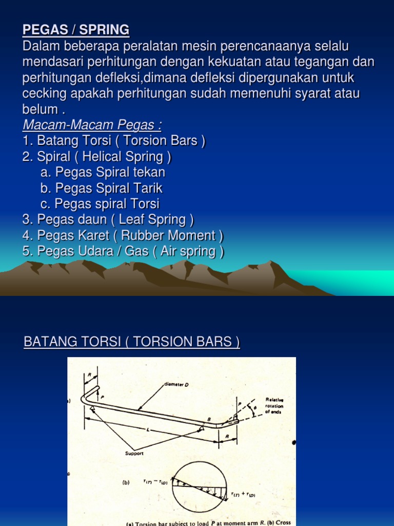 Jenis dan Desain Pegas Batang Torsi | PDF