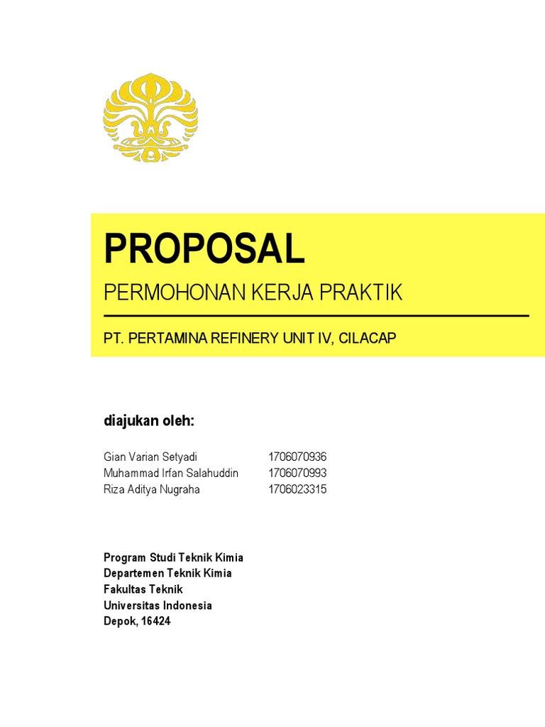 Proposal Kerja Praktik Pertamina | PDF