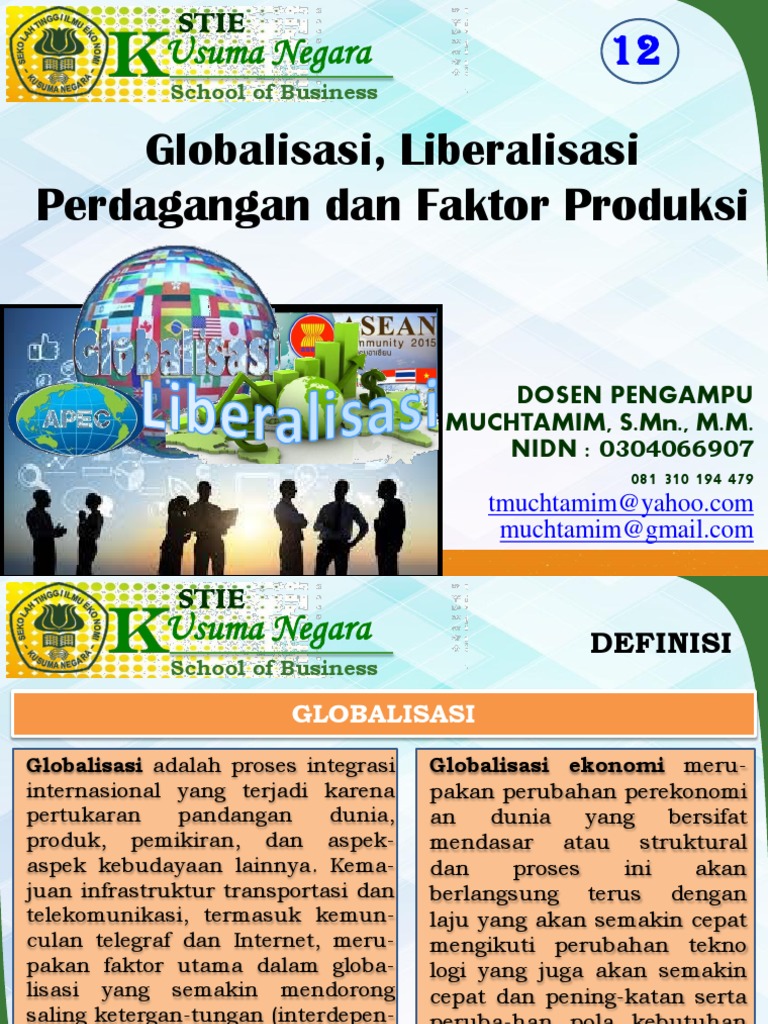 Globalisasi, Liberalisasi Perdagangan Dan Faktor Produksi PDF | PDF ...