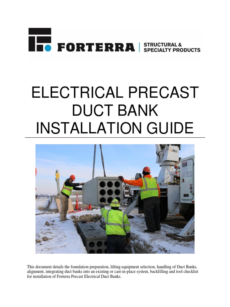 Install Precast Electrical Duct Banks | PDF | Precast Concrete | Pipe ...