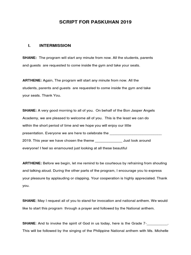 Emcee Script For Christmas Program 2019 Draft | PDF | Christmas | Jesus