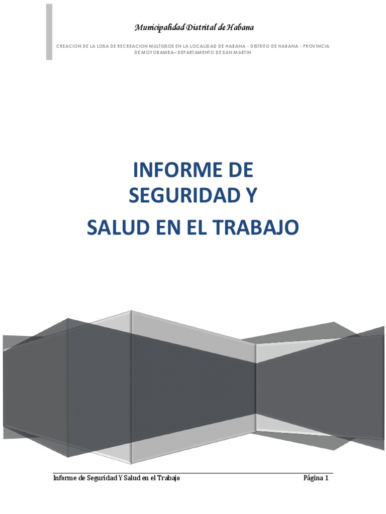 5.-Informe de Seguridad y Salud en El Trabajo PDF | PDF | Seguridad y salud ocupacional ...