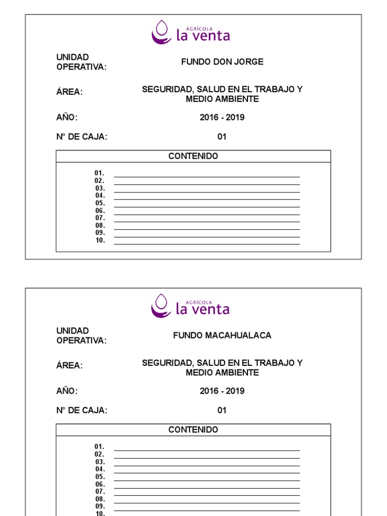 Rotulado de Cajas | PDF