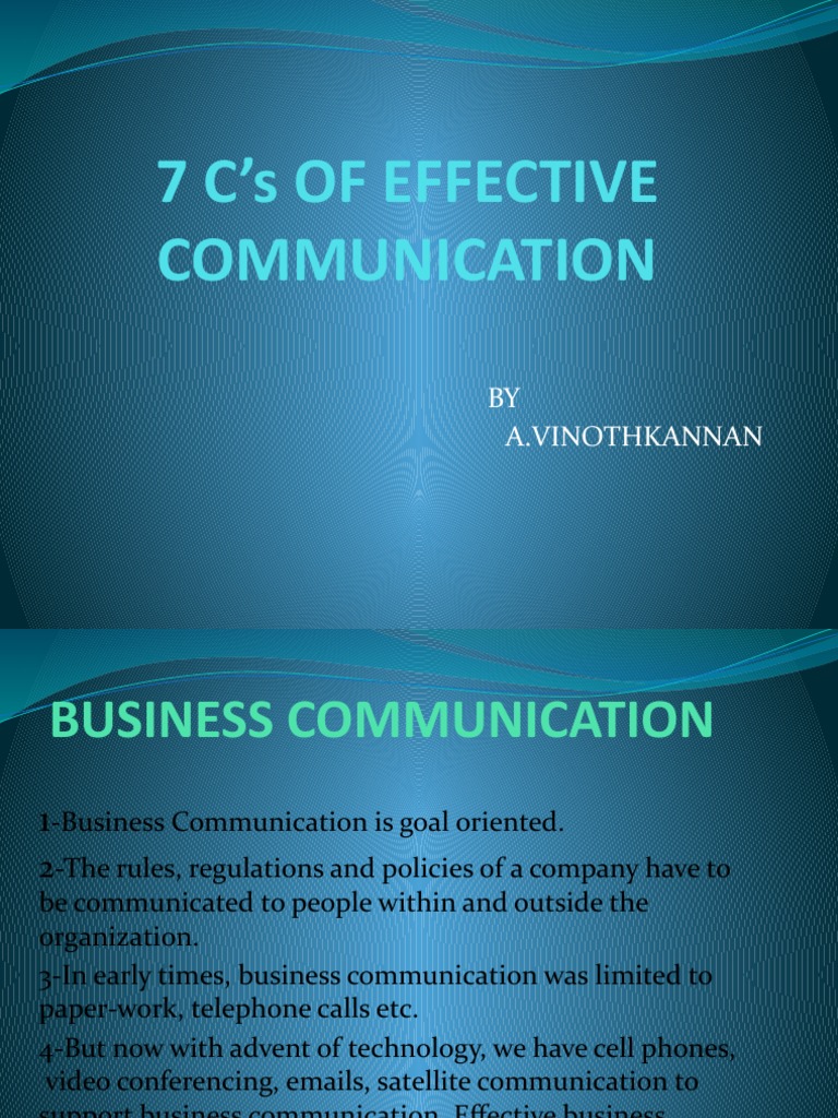 7 C’s of Effective Communication | PDF | Communication | Human Nature