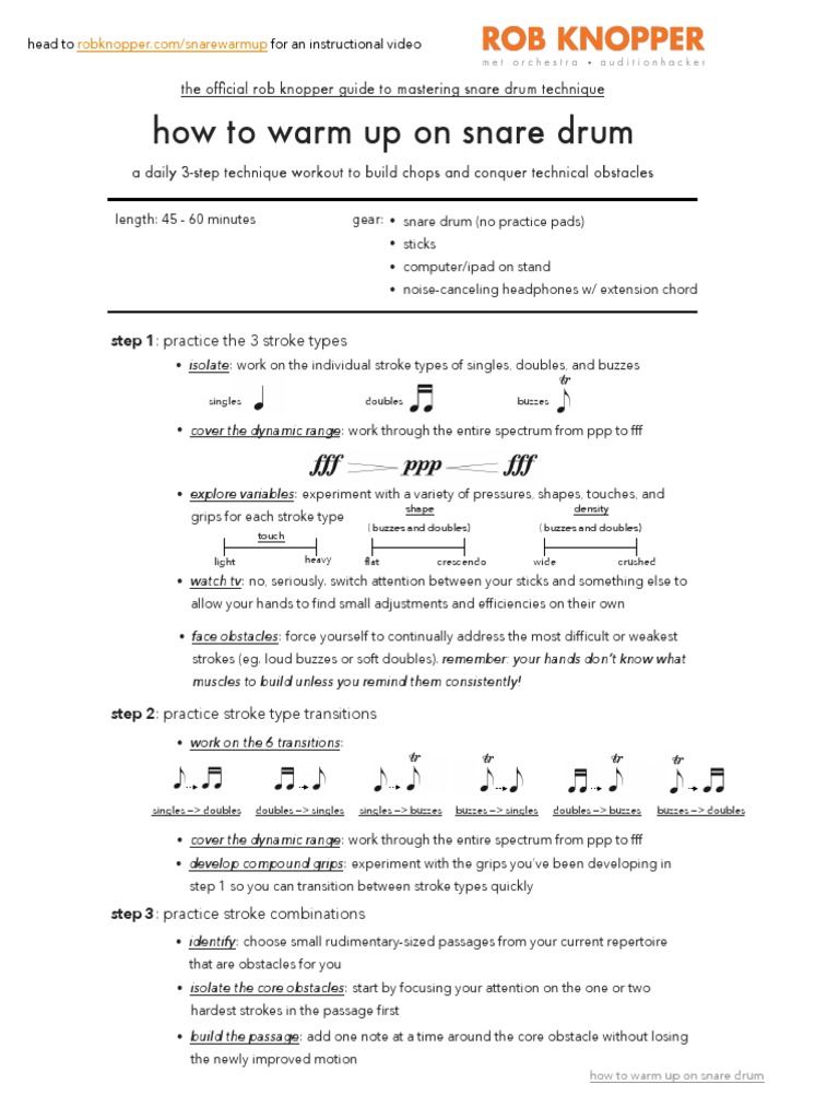 Snare Drum Technique Mastery Guide | PDF
