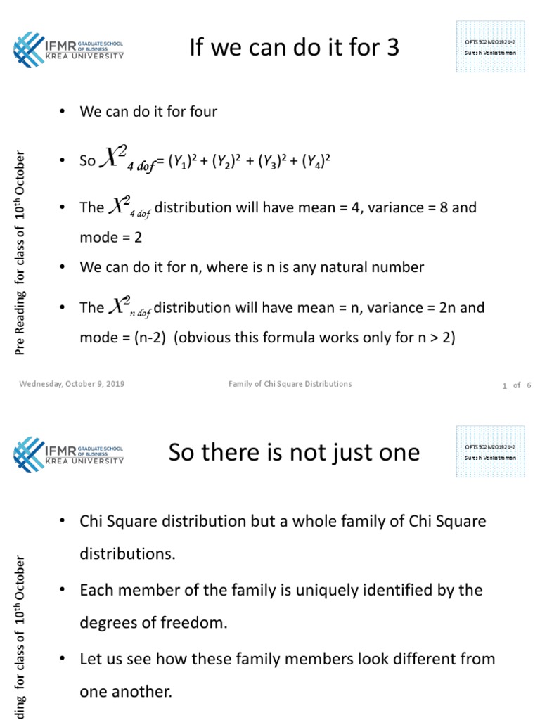 Mode of Chi-Square Distribution Explained | PDF | Chi Squared ...