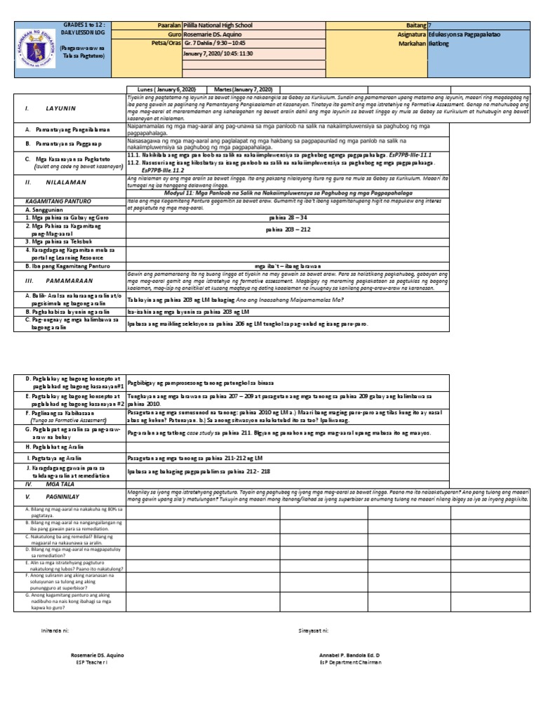 DLL ESP 7 Jan 6&7 | PDF