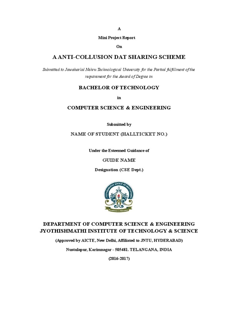 B.Tech Mini Project Document Template | PDF | Cloud Computing | Areas ...