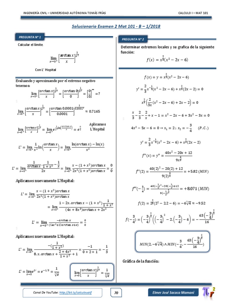 Solucionario Examen MAT101 | PDF | Geometría | Enseñanza de matemática