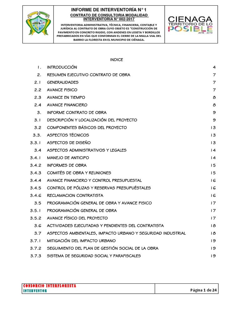 Informe de Interventoría de Obra 2017 | PDF | Economias | Business