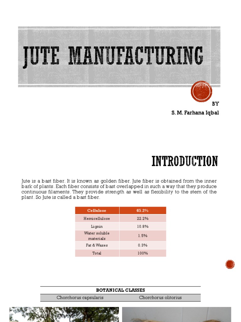 Jute Fiber Composition and Processing Guide | PDF | Jute | Emulsion