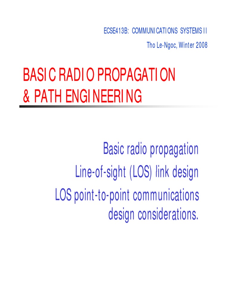B1 Radio Propagation & LOS Comm (Compatibility Mode) | PDF | Radio Propagation | Bandwidth ...