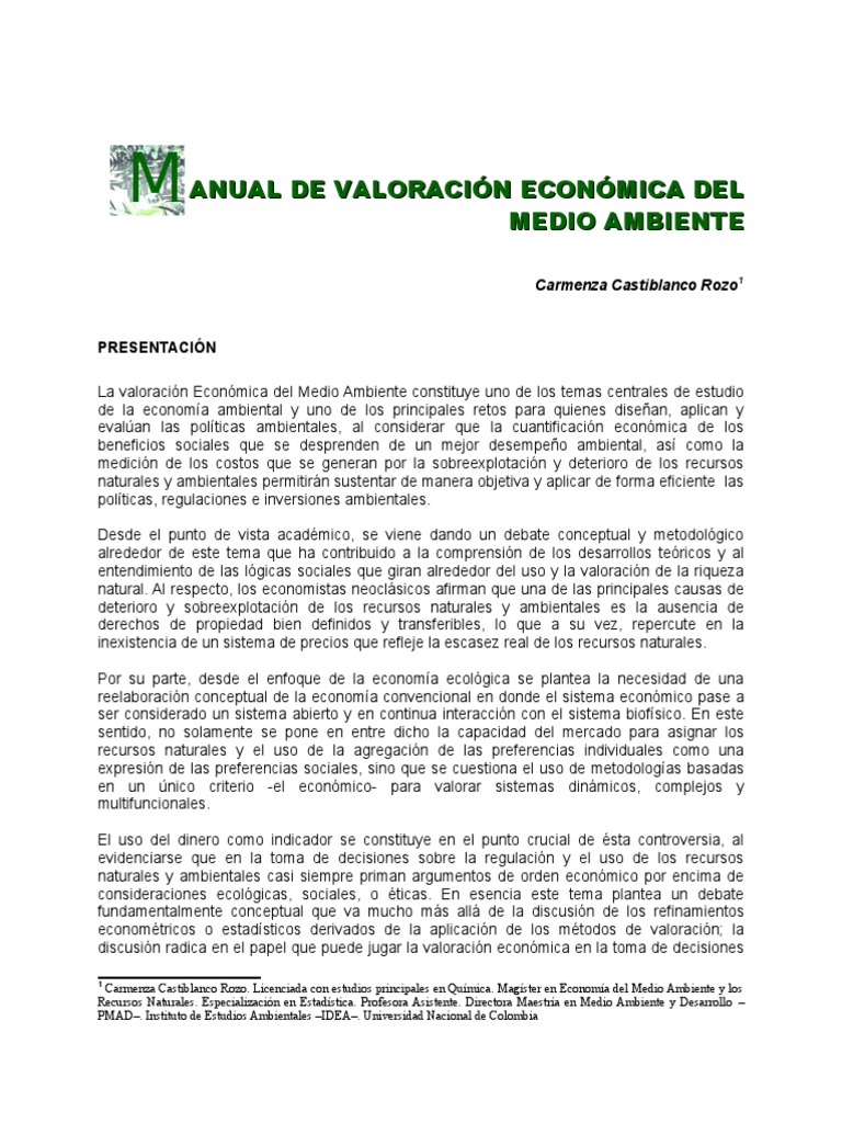 Universidad Nacional Manual - de - Valoraci - N - Econ - Mica - 19 - Oct - 2005 - 1 | PDF ...