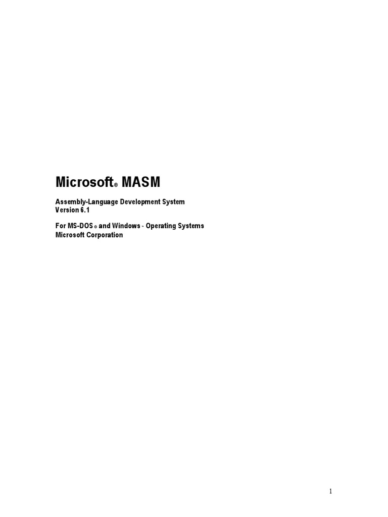 Manual De Referencia De Masm Pdf Pdf Parameter Computer Programming Assembly Language 