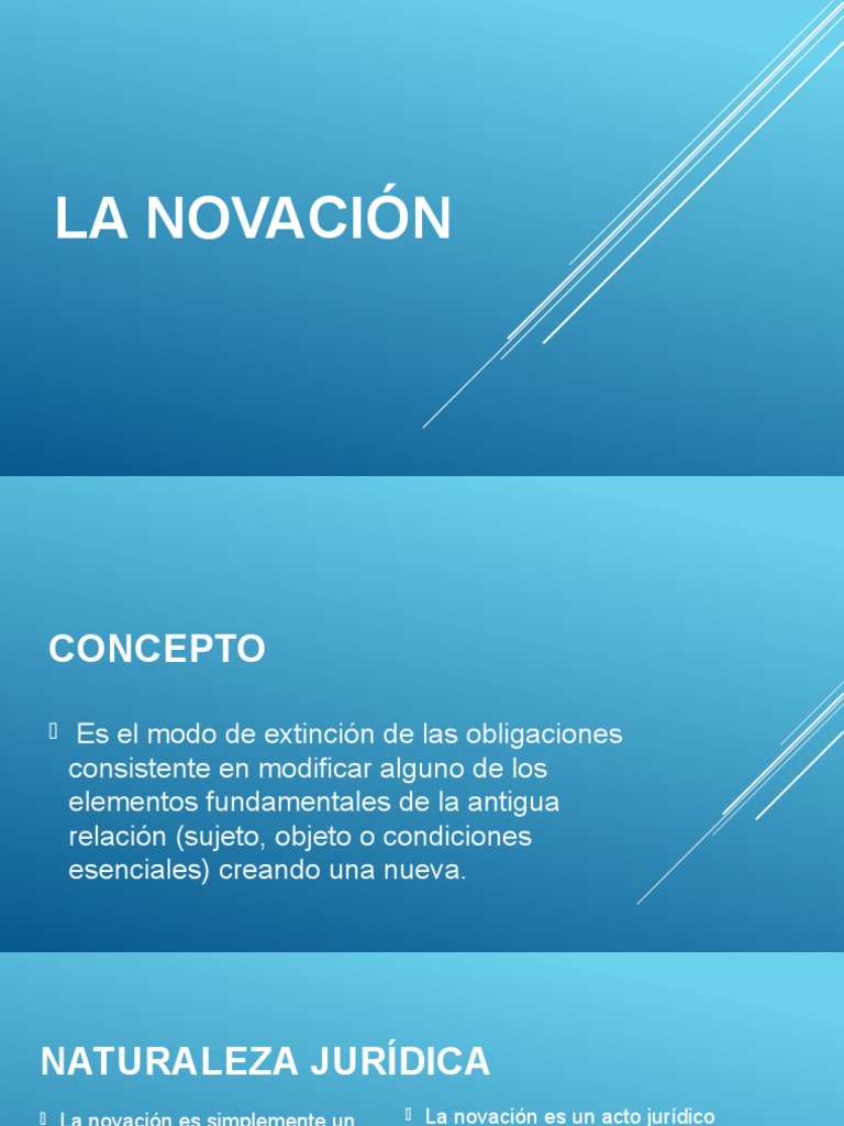 La Novacion | PDF | Conceptos legales | Derecho civil (sistema legal) La Novacion | PDF | Conceptos legales | Derecho civil (sistema legal)