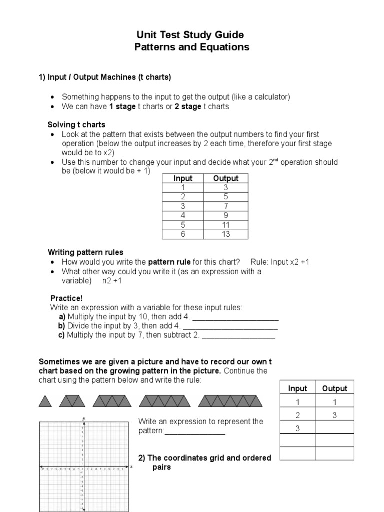 Patterns | PDF | Equations | Cartesian Coordinate System