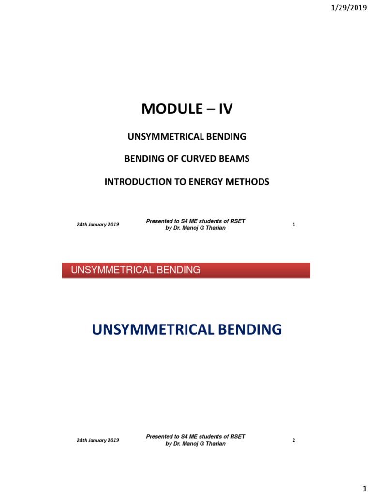 Module 4 | PDF | Deformation (Mechanics) | Bending