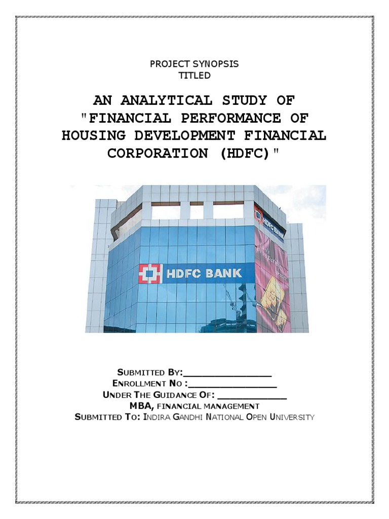 Mba Finance Project Report Synopsis PDF | PDF | Banking | Banks