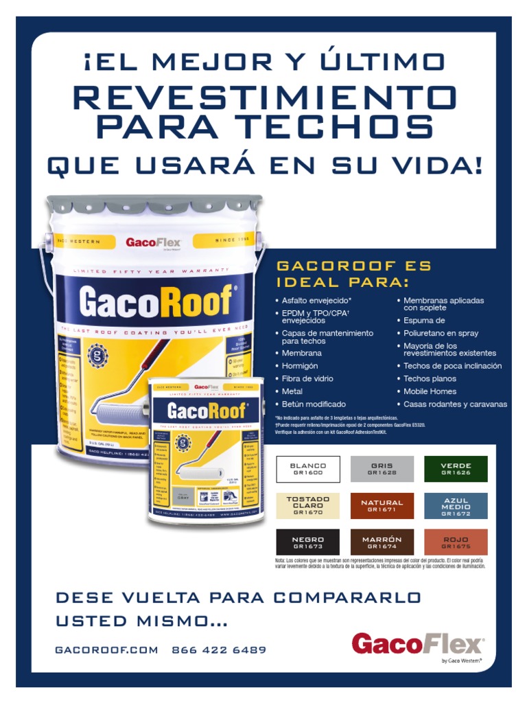 Brochure GacoRoof Benefits Flyer Spanish W | PDF | Materiales ...