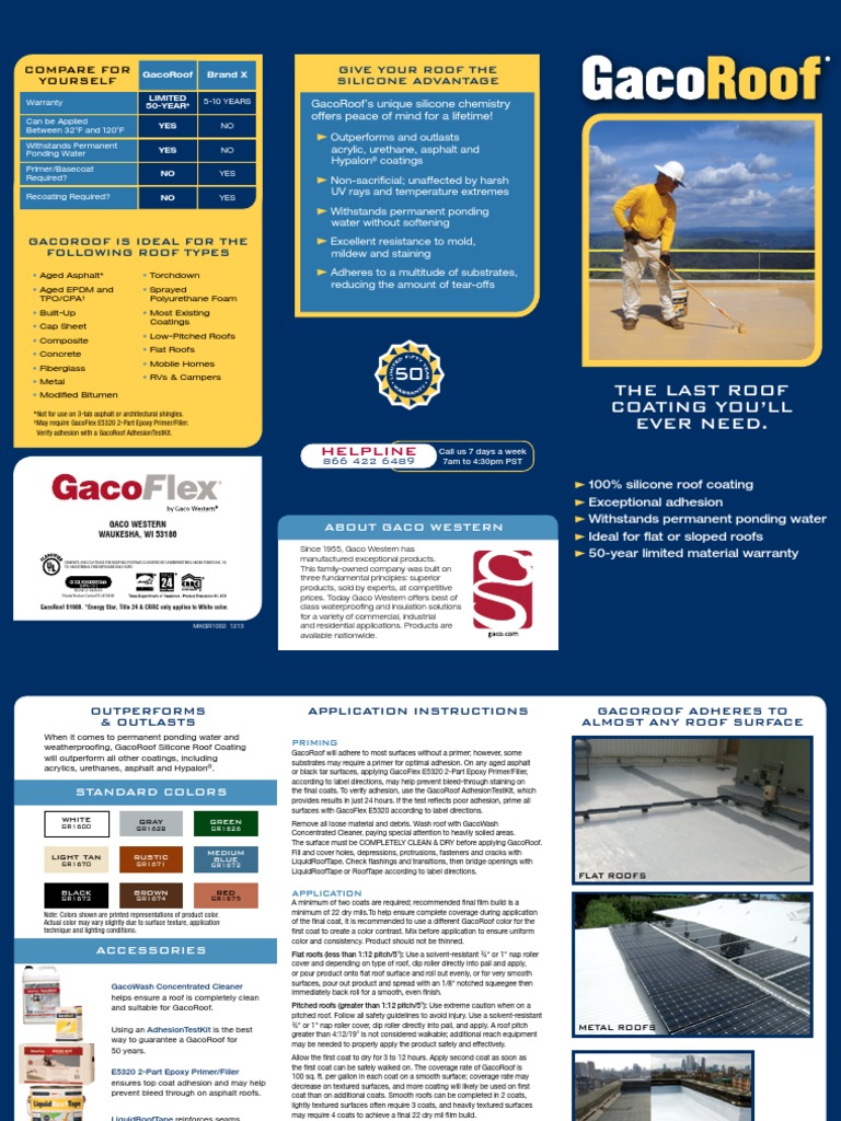Brochure GacoRoof W | Download Free PDF | Roof | Silicone