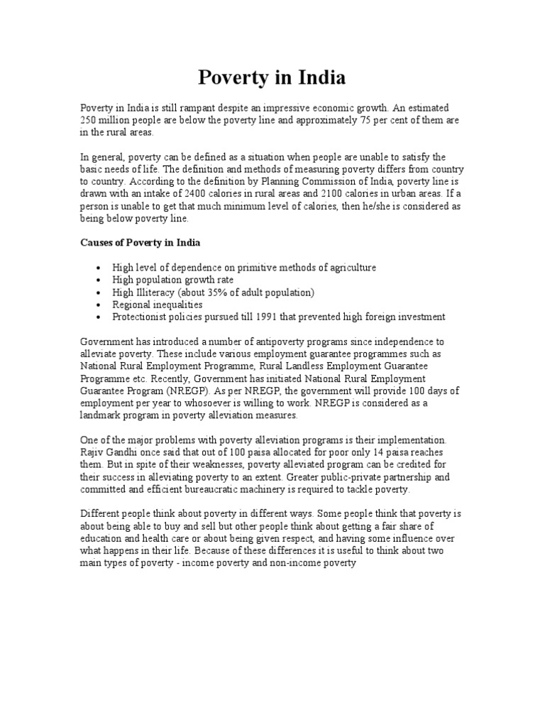 Tackling Poverty in India | PDF | Rural Poverty | Poverty