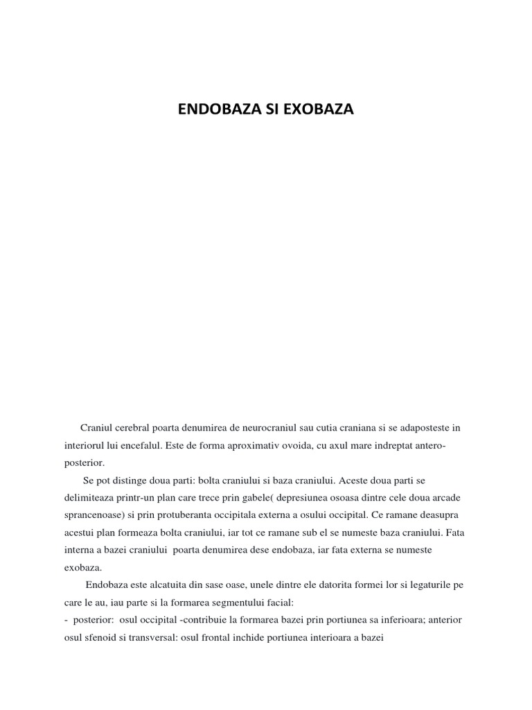 Referat ENDOBAZA Si EXOBAZA | PDF