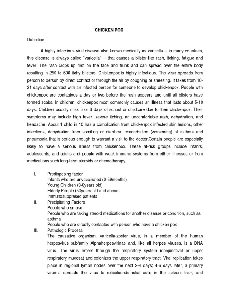 Chicken-Pox Concept Map | PDF | Clinical Medicine | Immunology