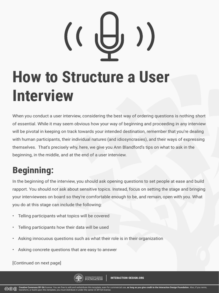 How To Structure A User Interview | PDF | Creative Commons License ...