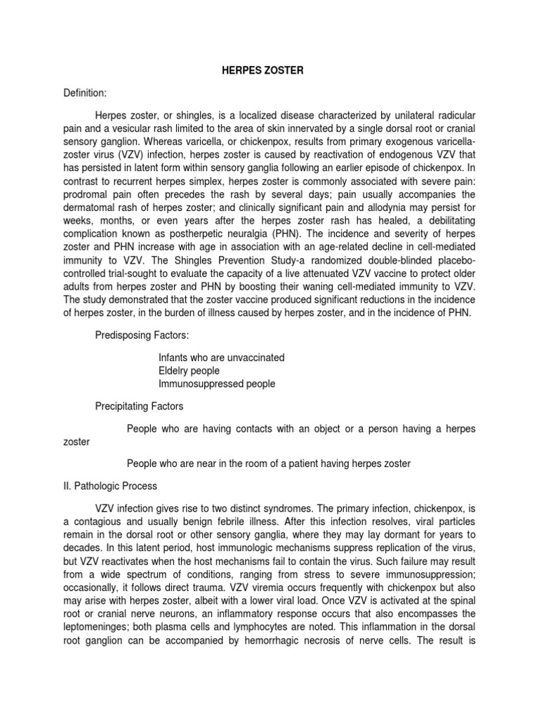 Herpes-Zoster Concept Map | PDF | Herpes Simplex | Immunology