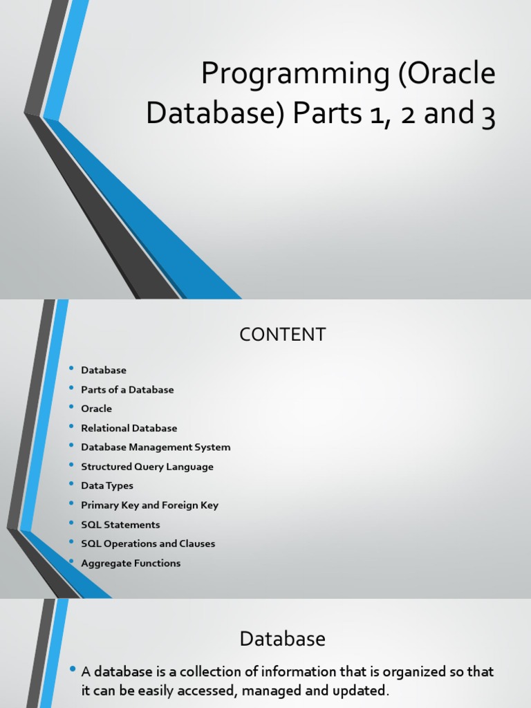 Oracle Database Basics | PDF | Relational Database | Databases