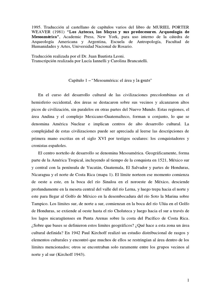 MURIEL PORTER WEAVER - Los Aztecas, Los Mayas y Sus Predecesores ...