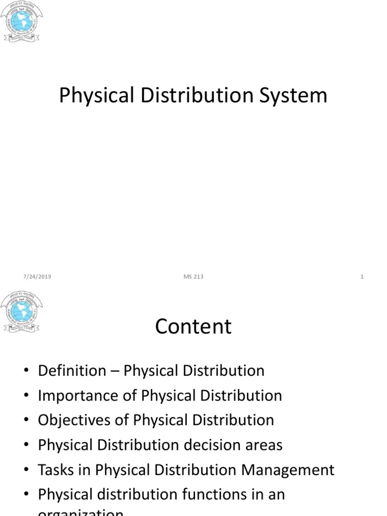 1 Physical Distribution System | PDF | Warehouse | Inventory