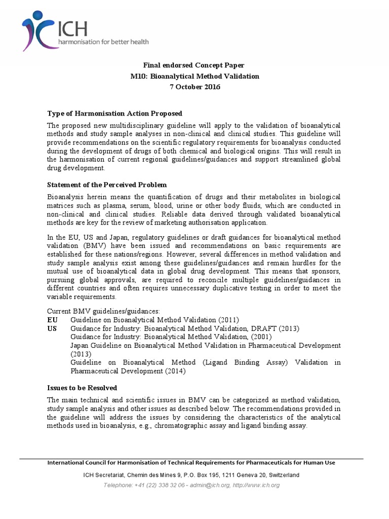 Bioanalytical Method Validation - ICH | PDF | Drug Development | Clinical Trial