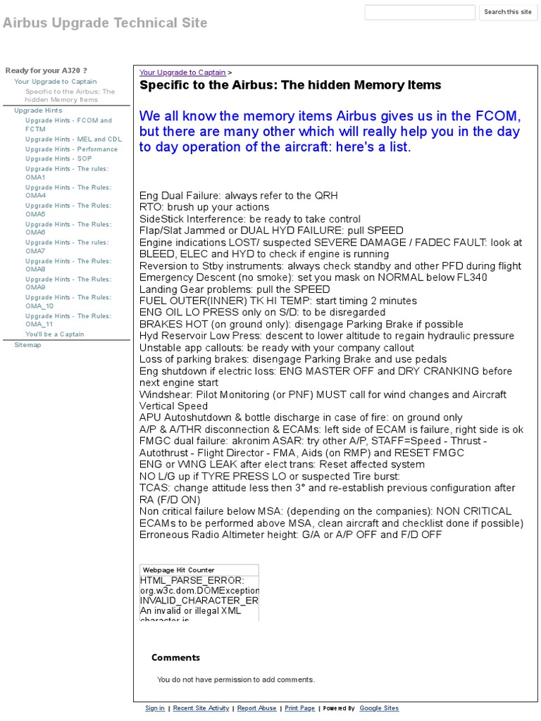 Specific To The Airbus - The Hidden Memory Items - Airbus Upgrade ...