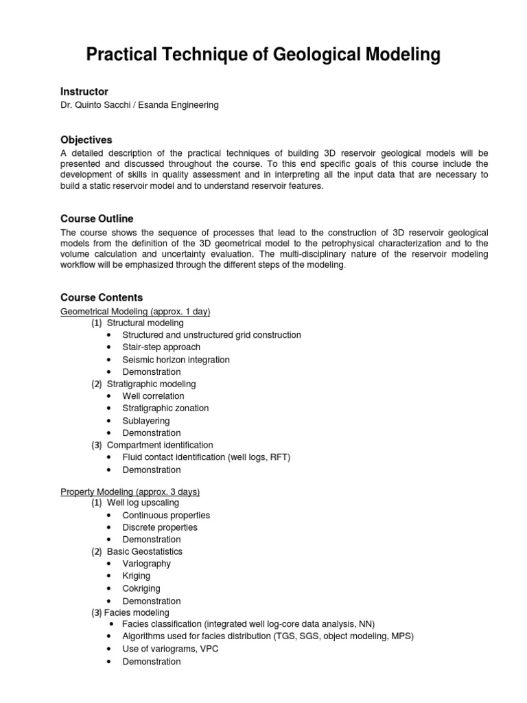 Practical Technique of Geological Modeling PDF | PDF | Analysis ...