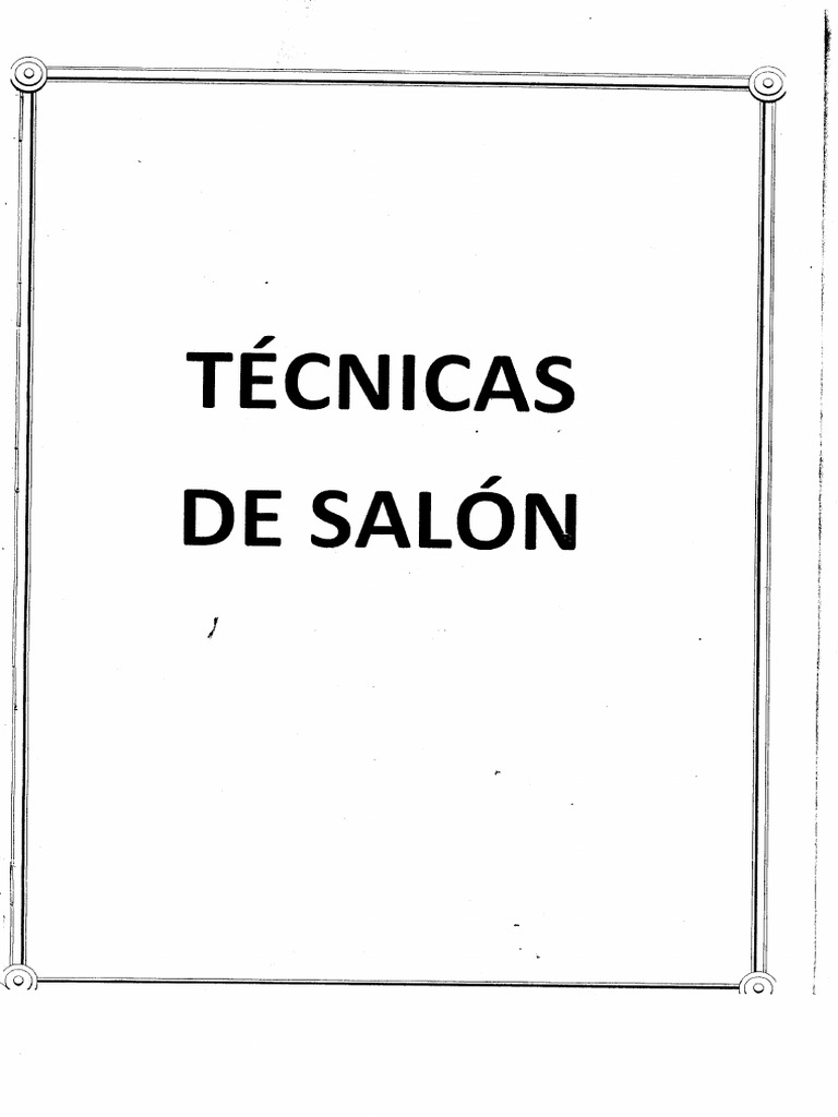 Técnicas de Salón PDF | PDF | Cuchillería | Vino