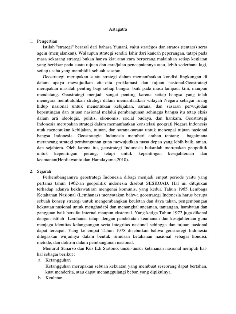 Astagatra Pengertian | PDF