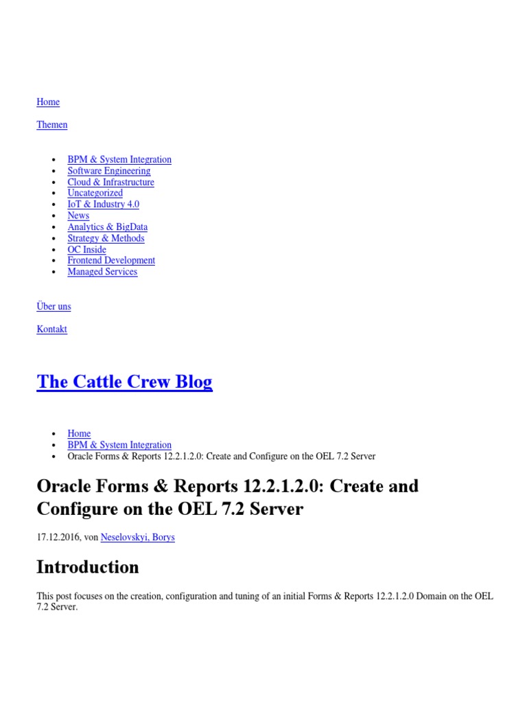 Oracle Forms & Reports 12.2.1.2.0 - Create and Configure On The OEL 7 ...