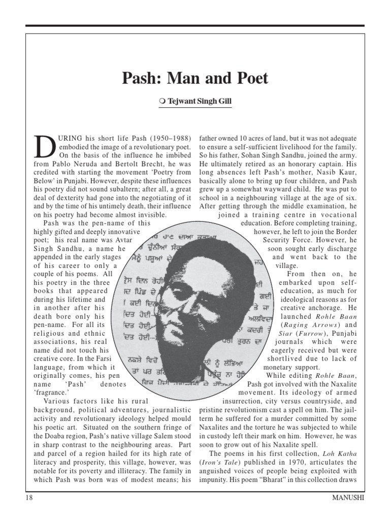 Pash: Revolutionary Poet of Punjab | PDF | Poetry