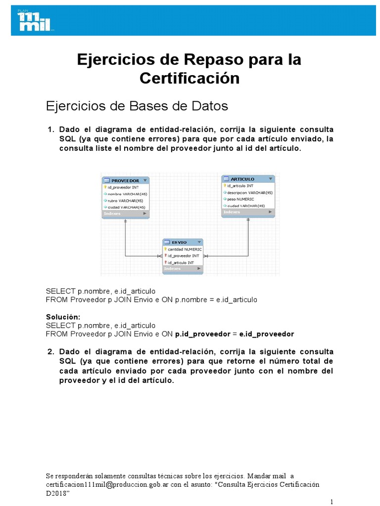Práctica para Certificación Con Soluciones | PDF | SQL | Java (lenguaje de programación)