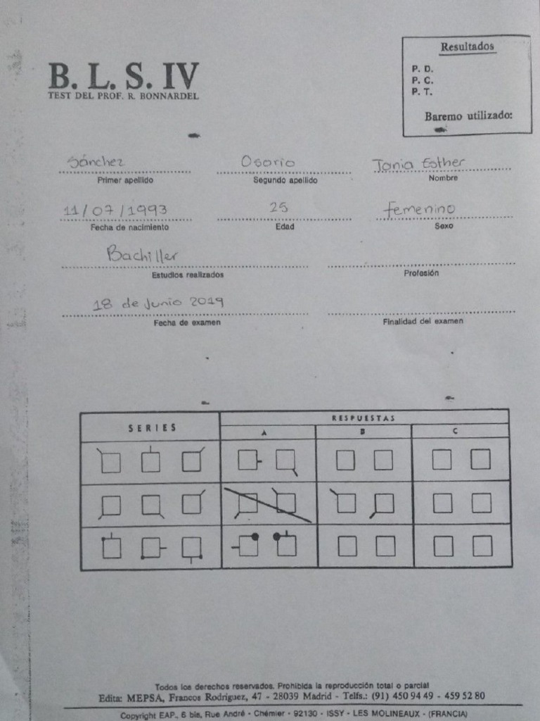 Test Bls IV y Naipes | PDF
