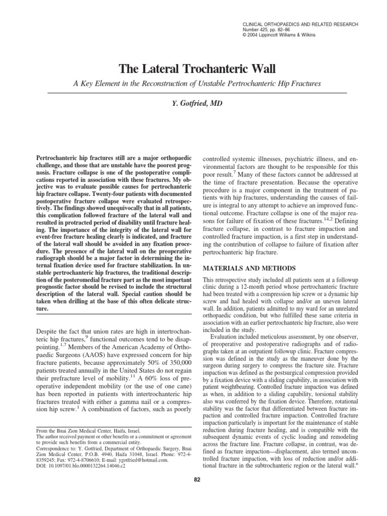 The Lateral Trochanteric Wall Gotfried 2004 PDF | PDF | Orthopedic ...