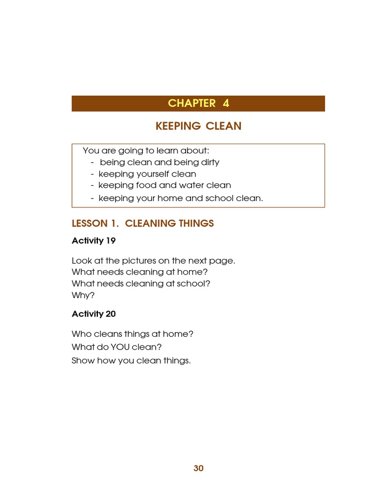 Keeping Onself Clean and Healthy Worksheet | PDF | Water