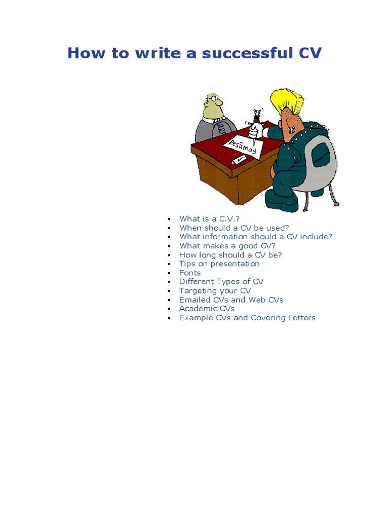 How To Write A Successful CV1 | Download Free PDF | Résumé | Typefaces