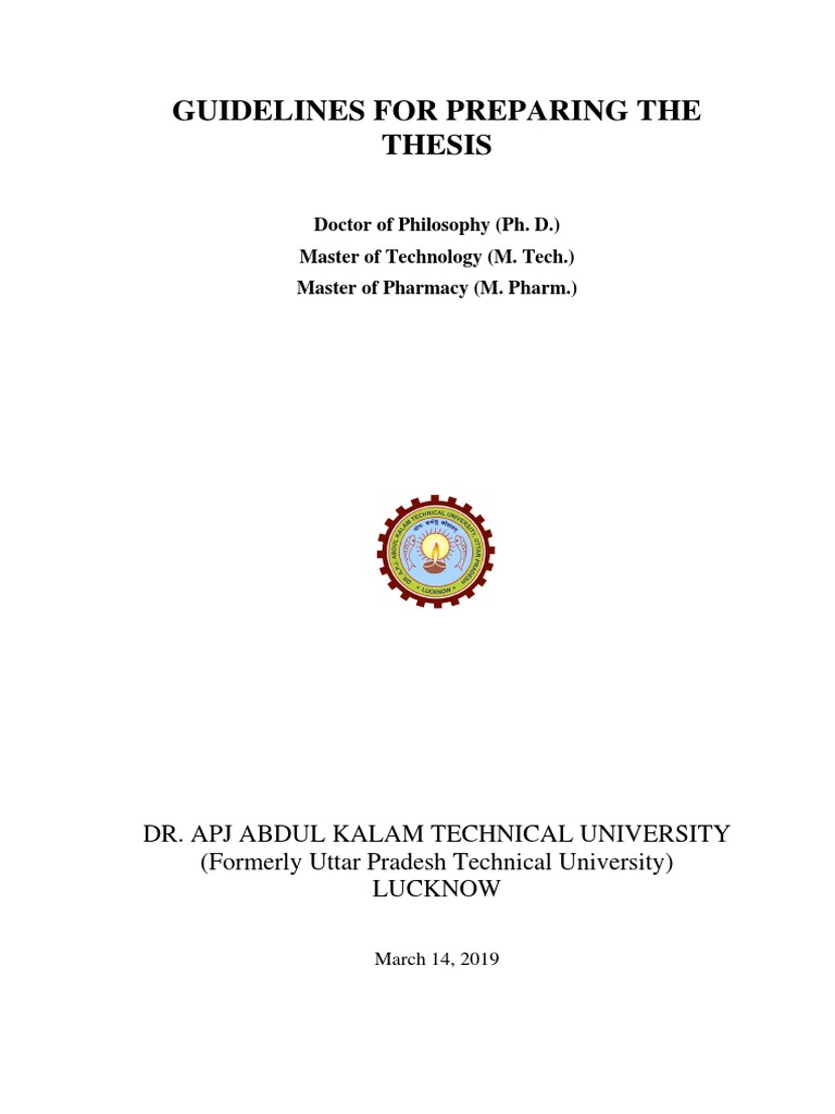 Mtech Guidelines 2019 | PDF | Thesis | Doctor Of Philosophy