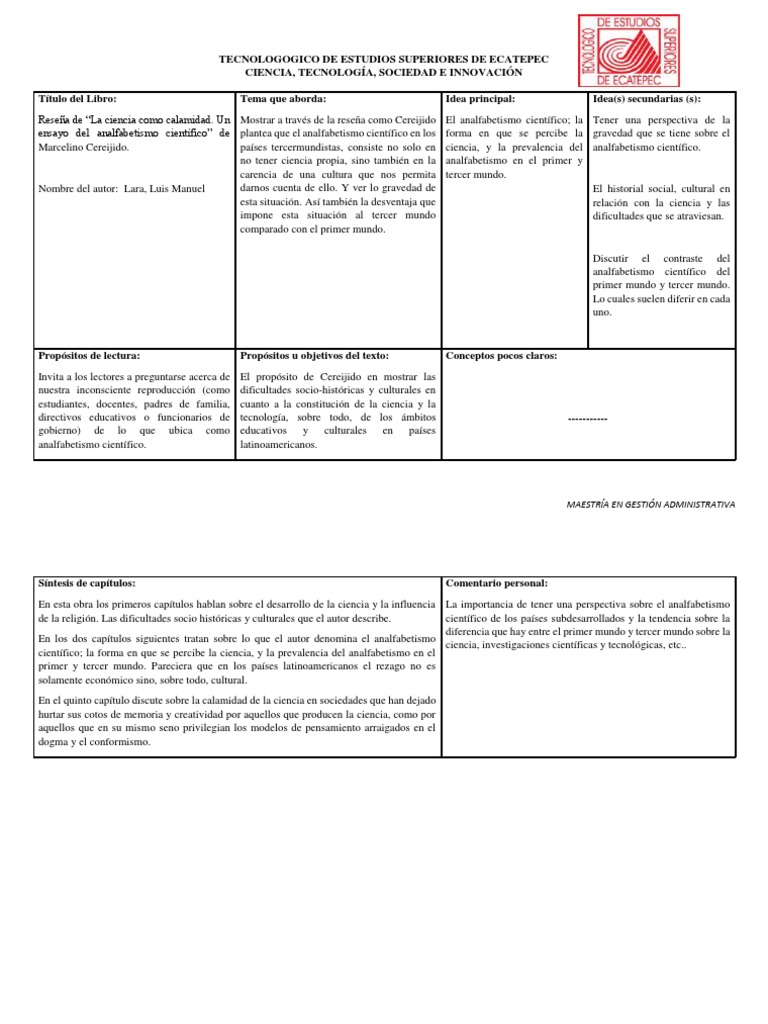 GLPA - CTSI - Ficha de Control de Lectura #1 (T) | PDF | Tercer Mundo ...